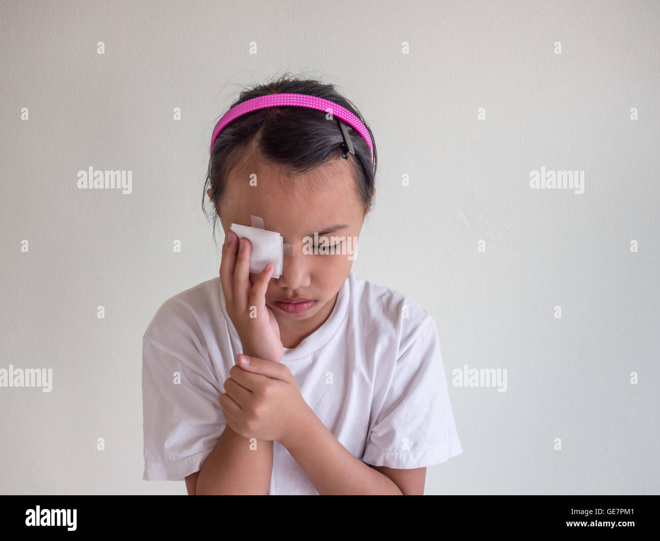 Medicine plaster patch on children injury wound eye Stock Photo - Alamy