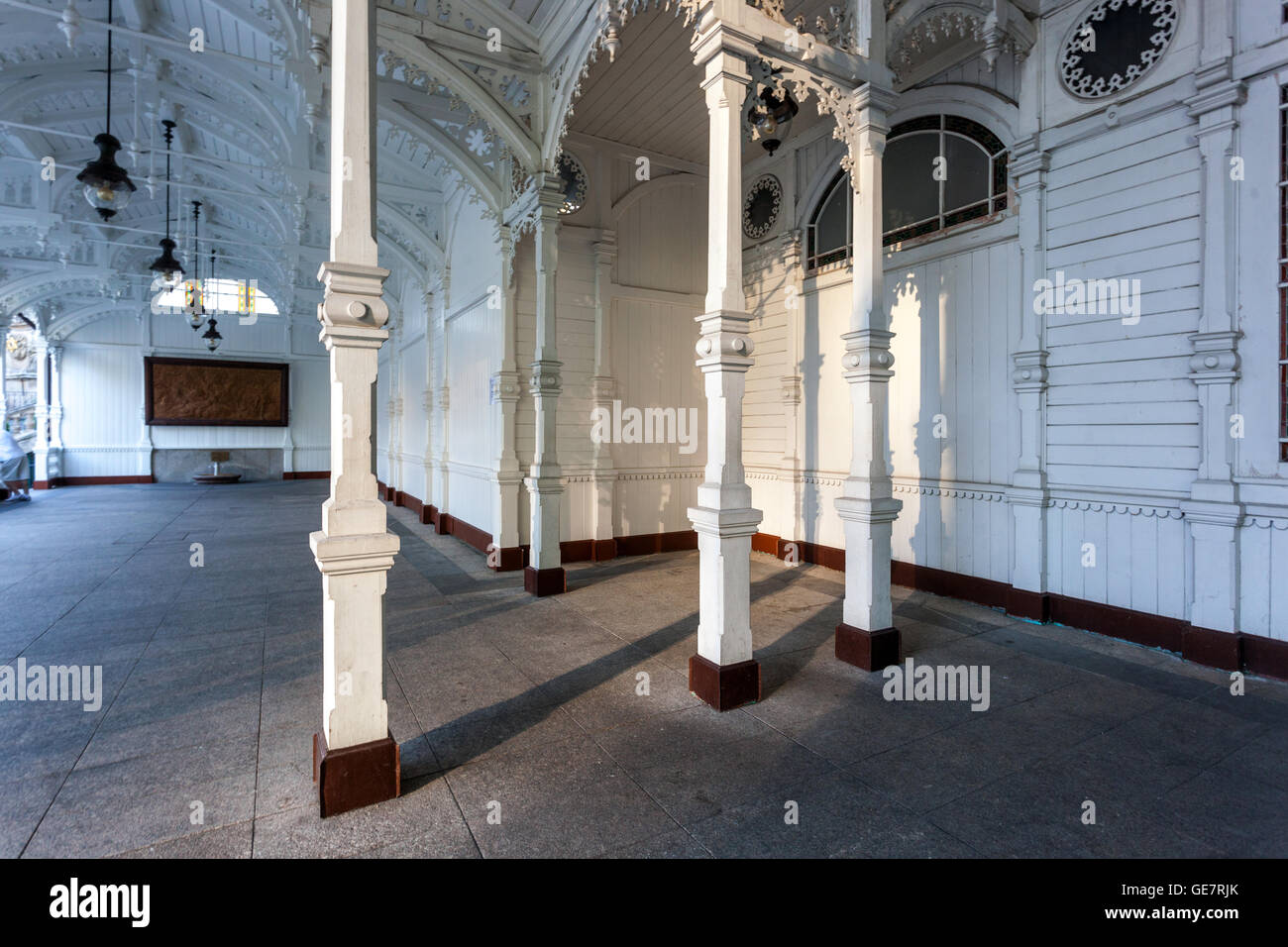 Lazenska street and colonnade, Karlovy Vary, West Bohemia, Czech ...