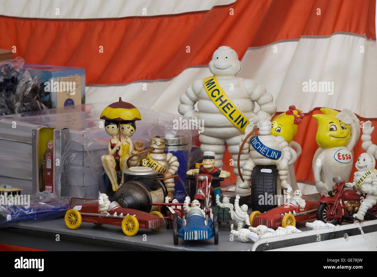 Michelin vintage toys on a market stall Stock Photo - Alamy