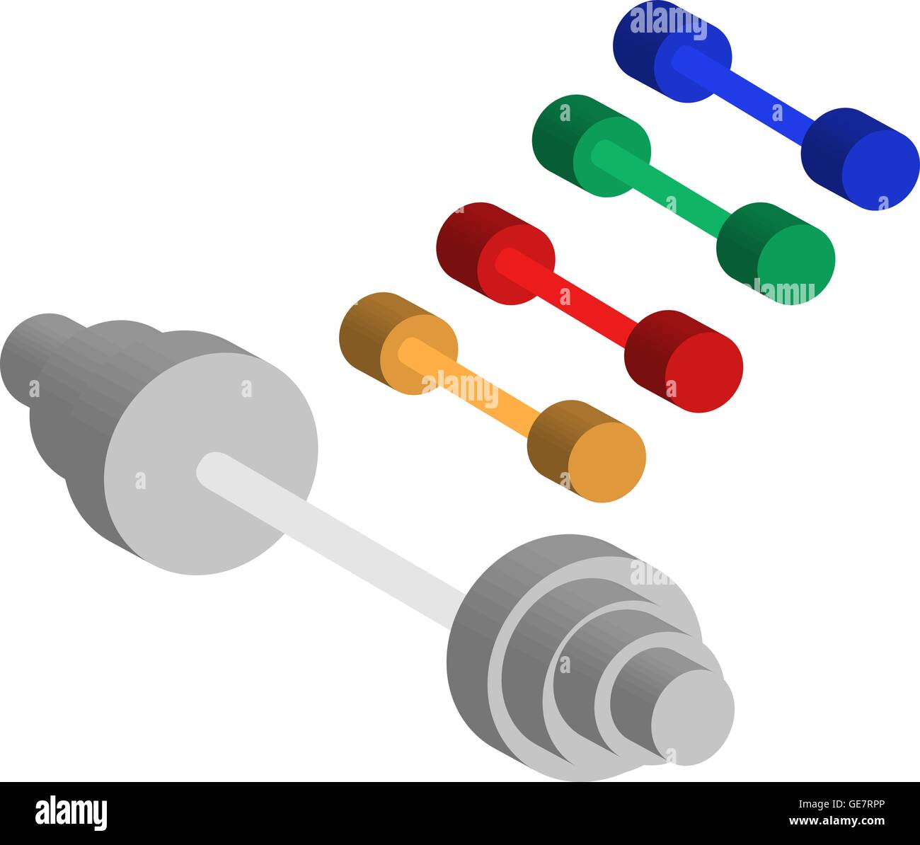 Colored dumbbells and barbell Stock Vector Image & Art - Alamy