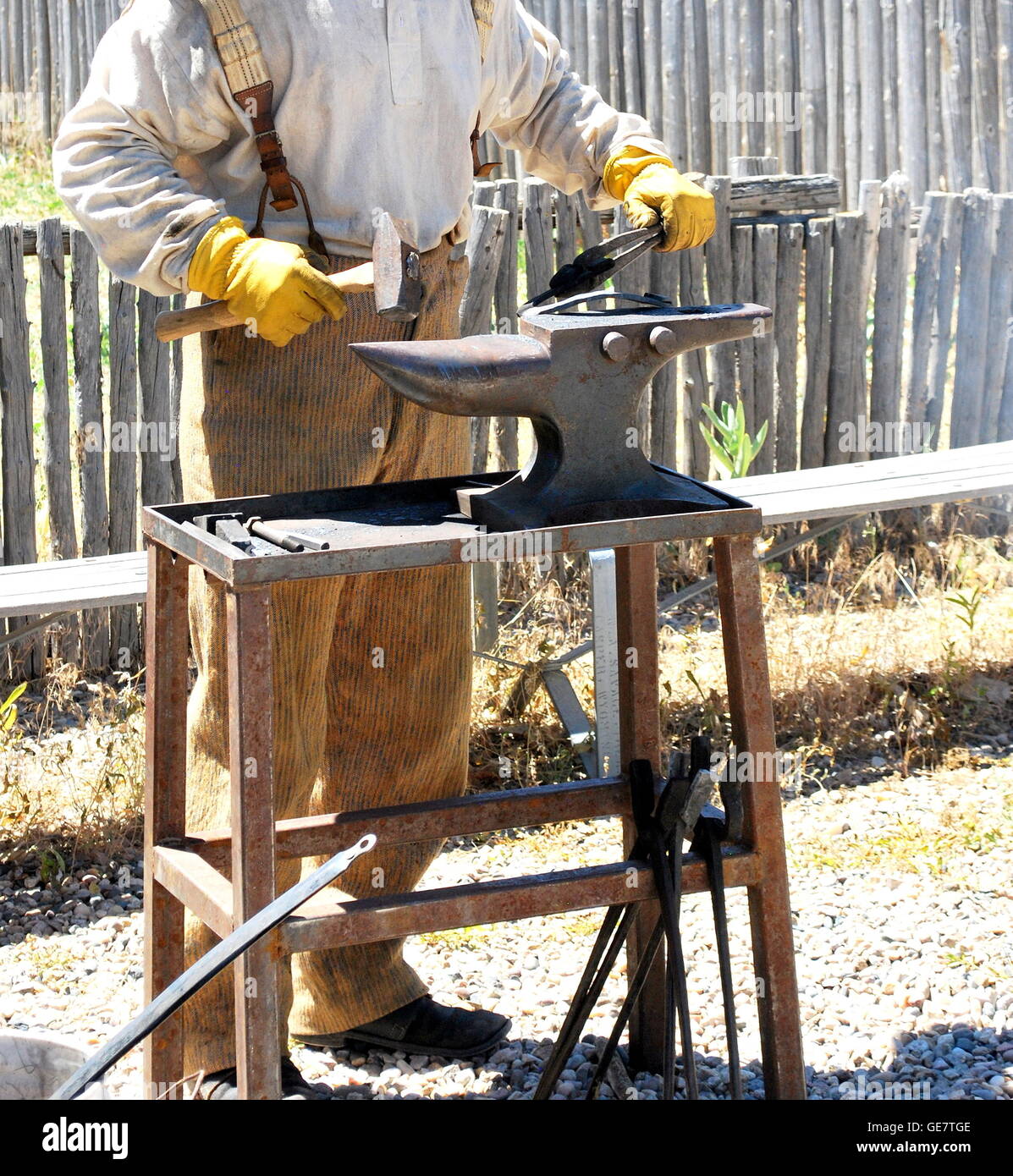 Male farrier working outdoors Stock Photo - Alamy