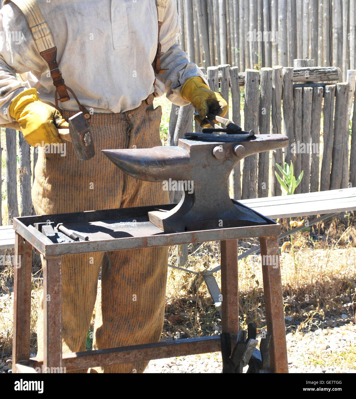 Male farrier working outdoors Stock Photo - Alamy