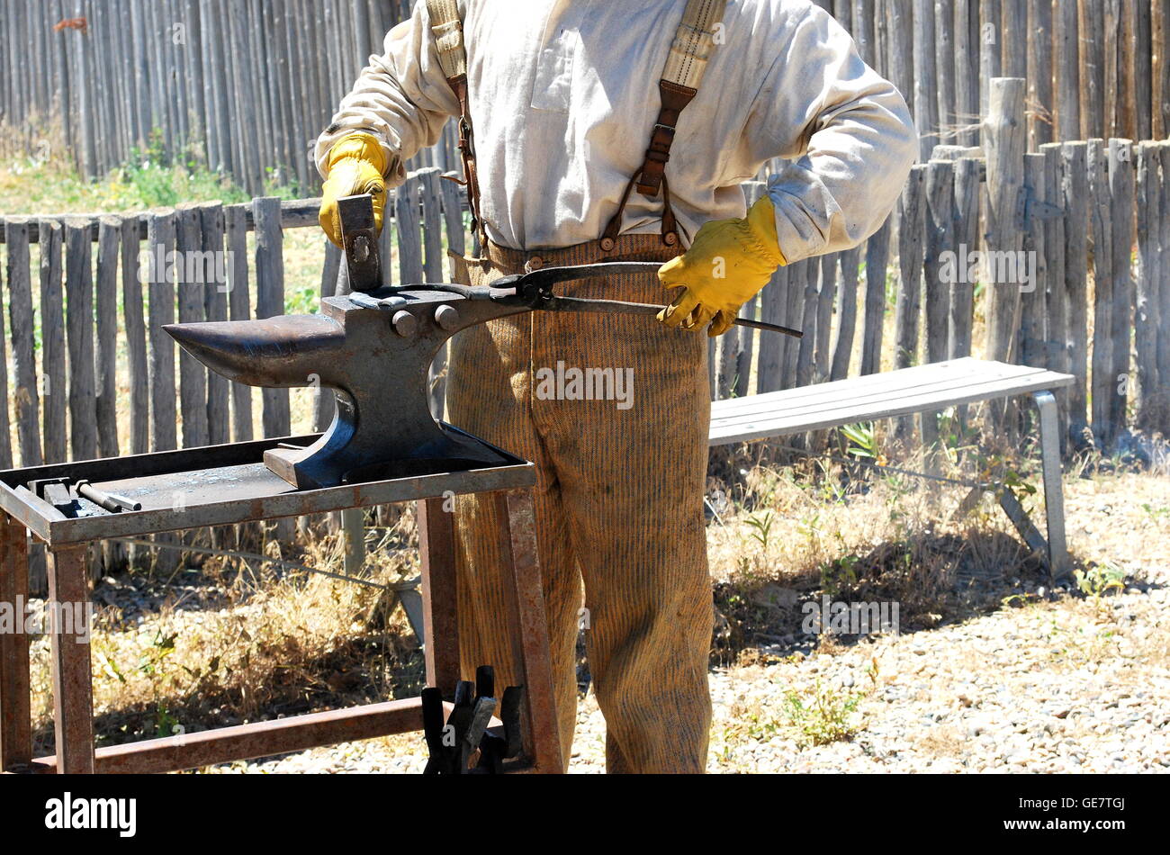 Male farrier working outdoors Stock Photo - Alamy