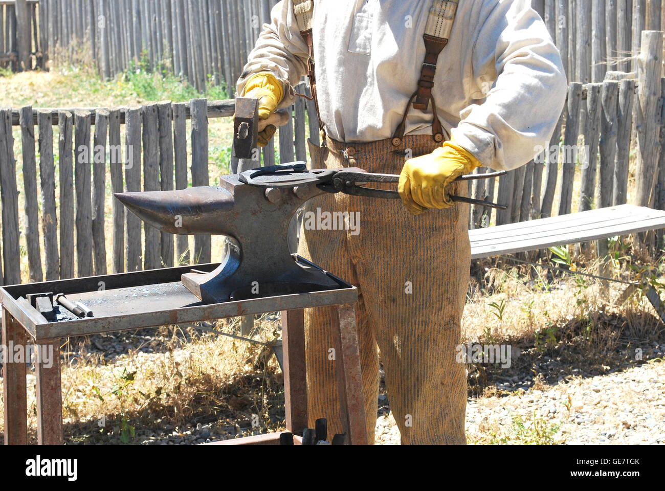 Male farrier working outdoors Stock Photo - Alamy