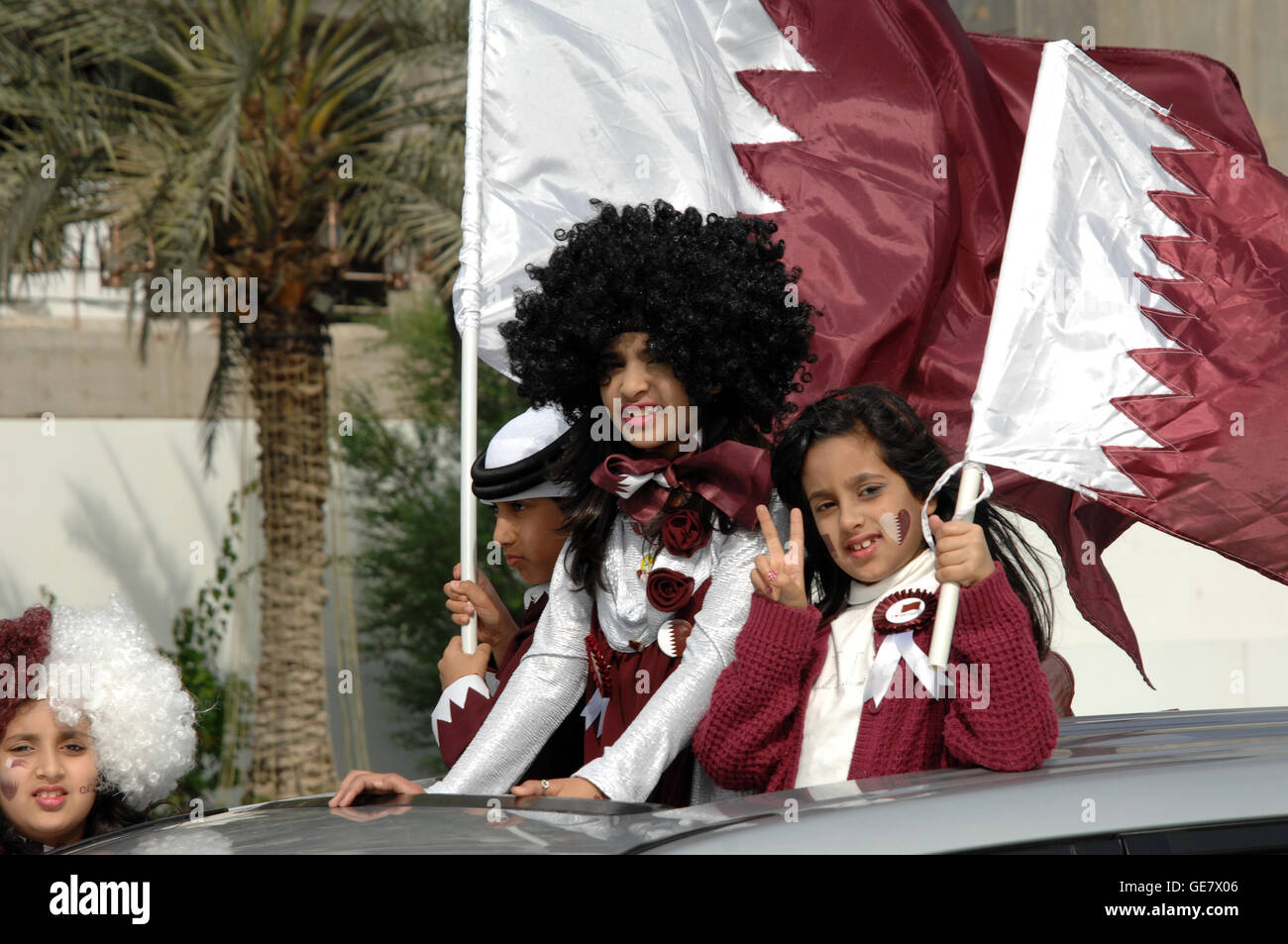 Doha, Qatar- National Day, Qatari cars celebration during the day at ...