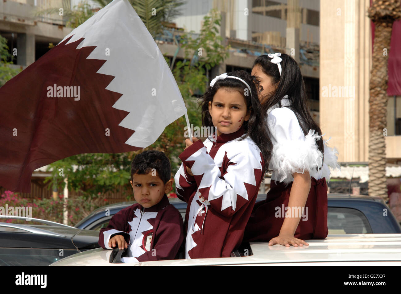 Doha, Qatar- National Day, Qatari cars celebration during the day at ...
