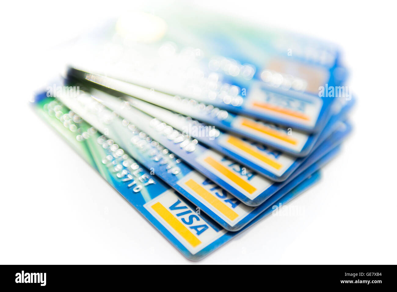 Visa bank card detail Stock Photo - Alamy