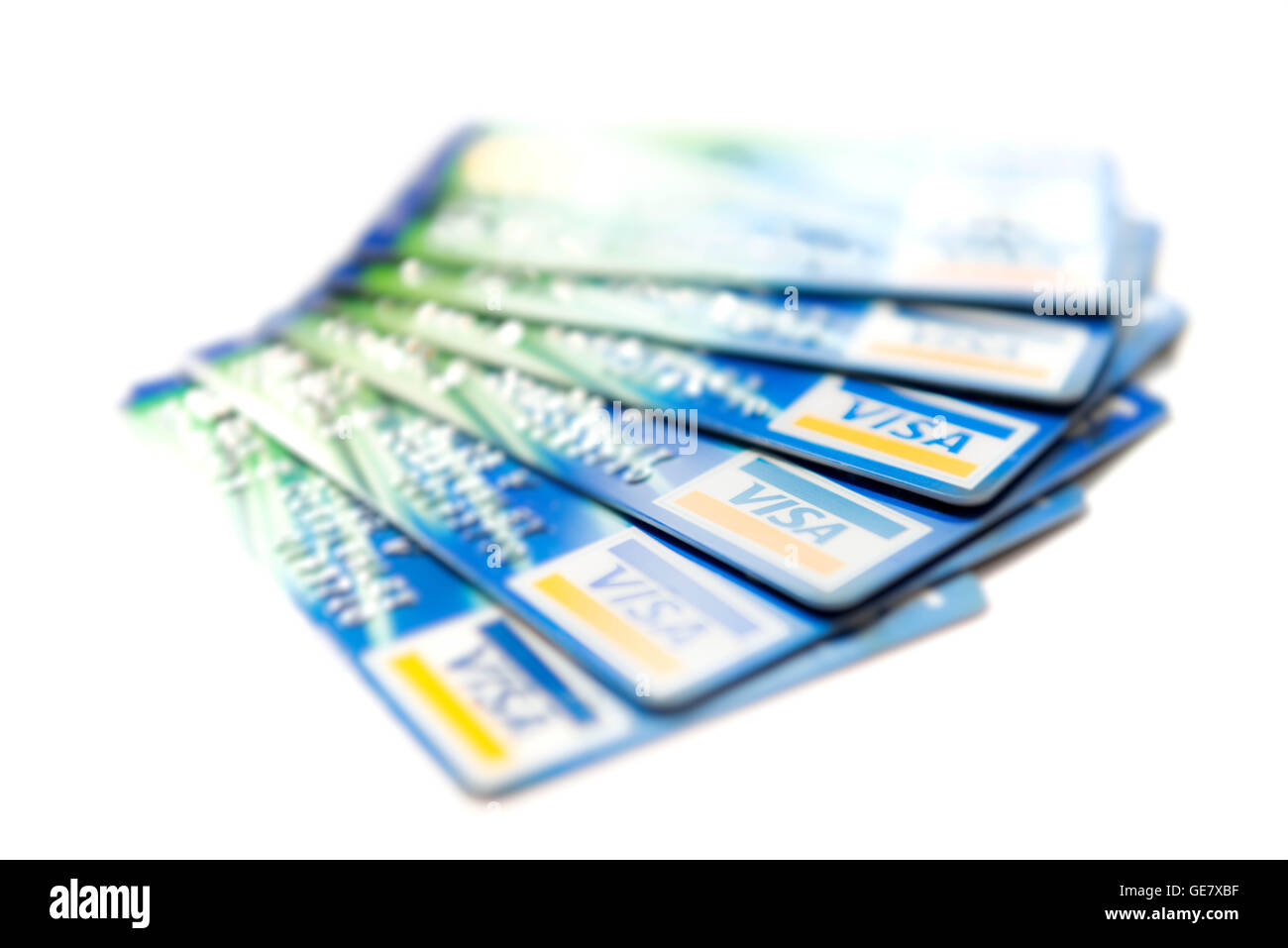 Visa bank credit plastic card Cut Out Stock Images & Pictures - Alamy