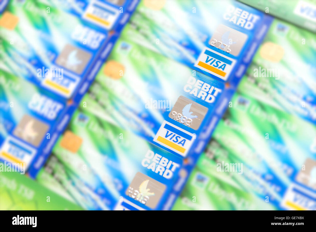 Visa bank card detail Stock Photo - Alamy