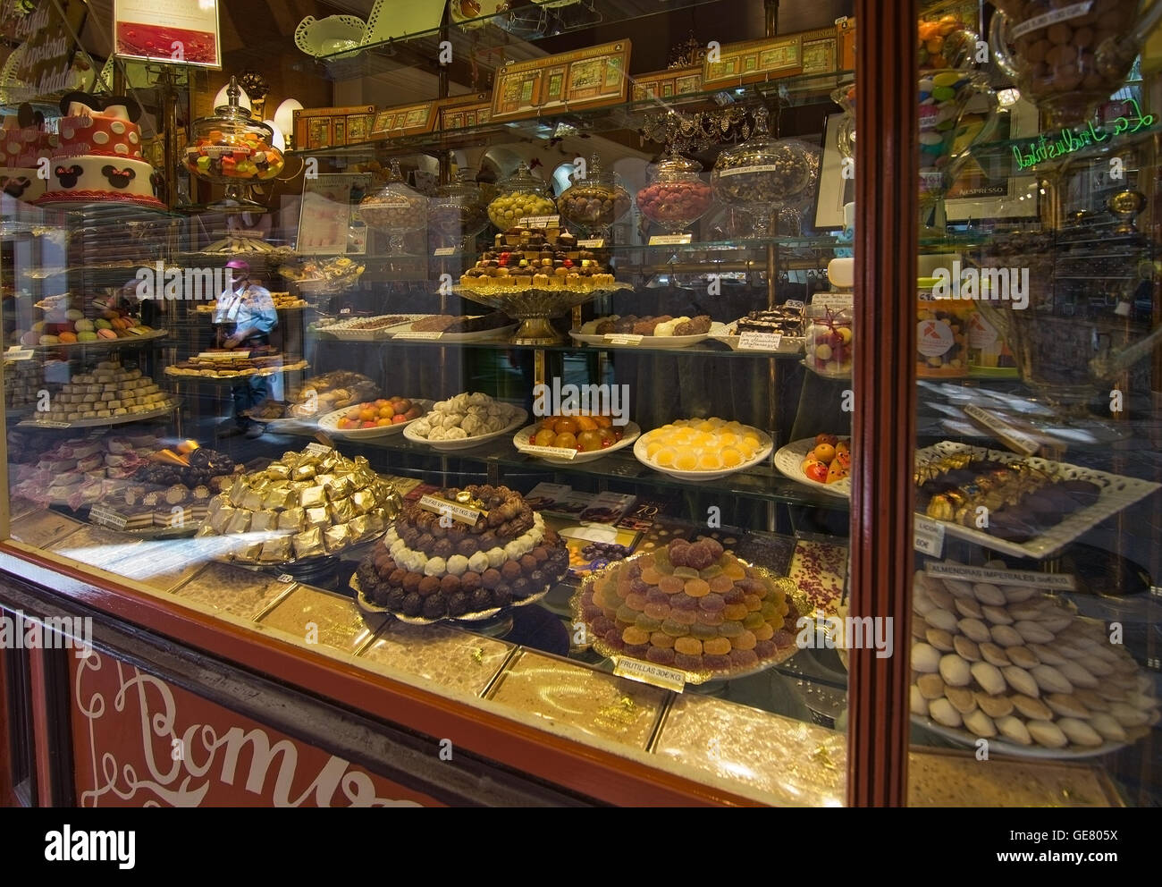 Bomboneria window display in an Old Town shopping street is one of the ...
