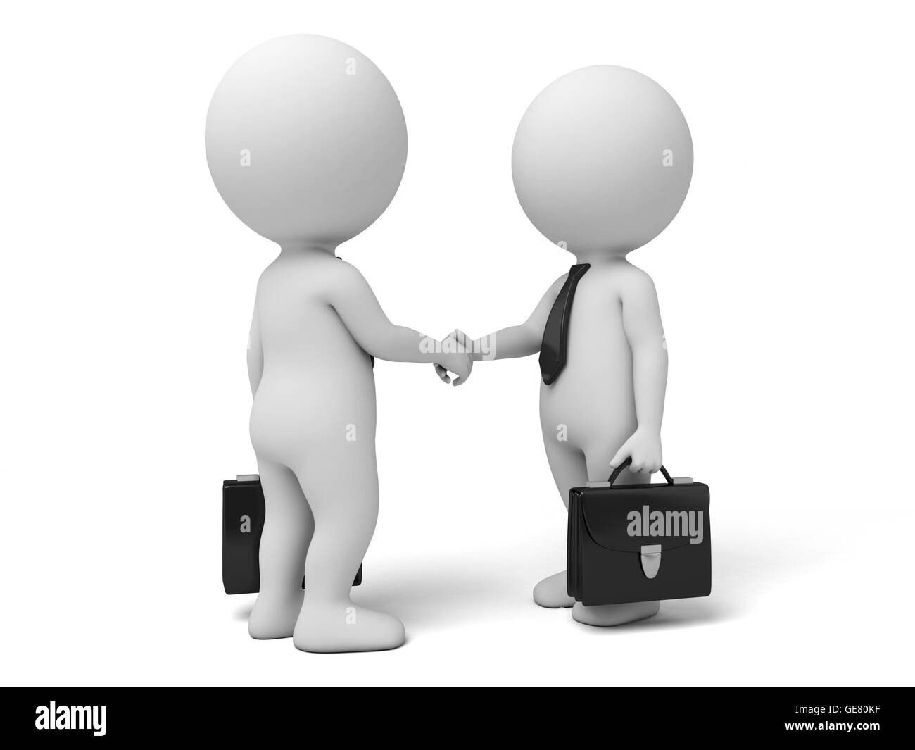 Two 3d people are shaking hands Stock Photo - Alamy
