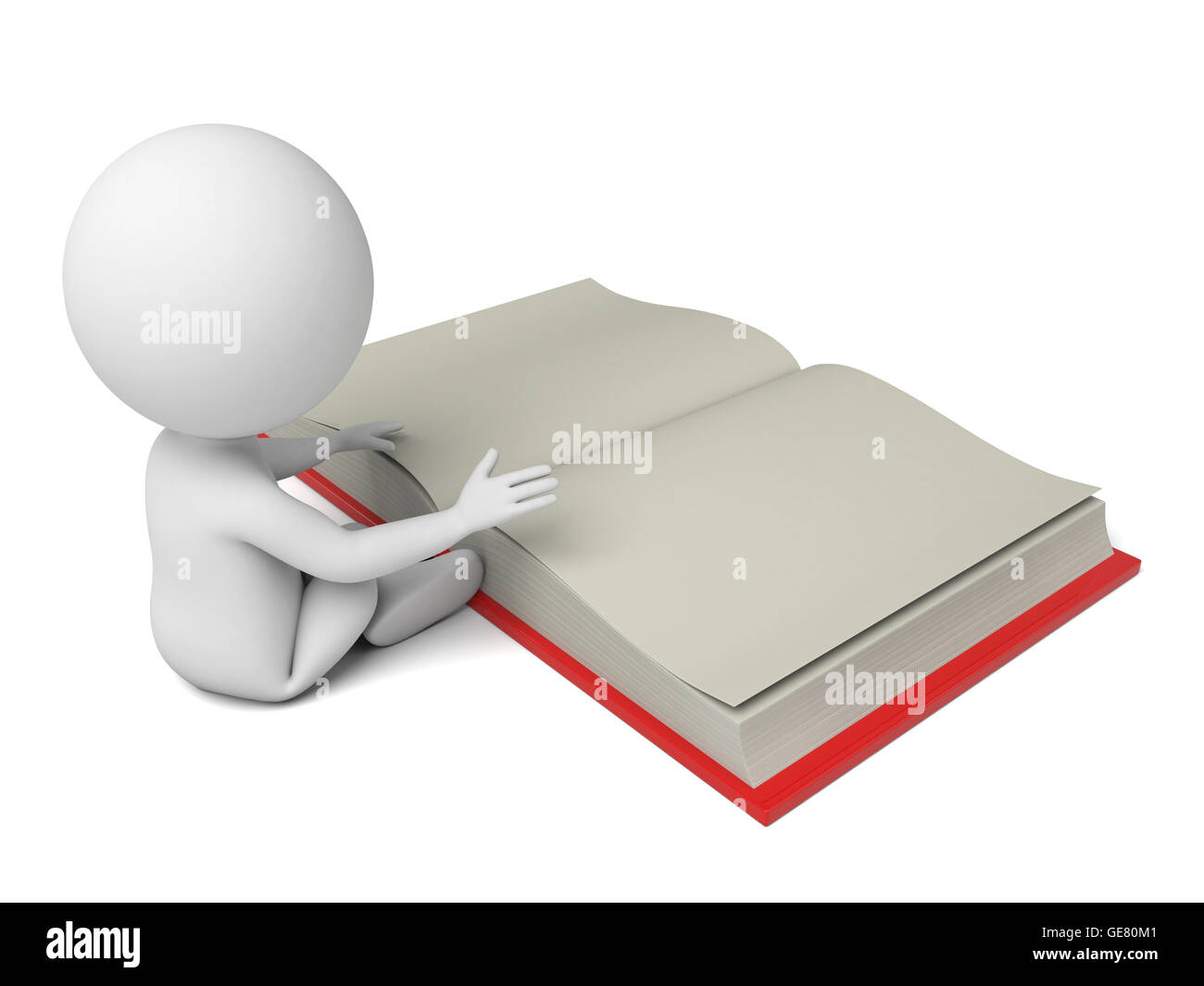 The 3d guy are reading a book Stock Photo - Alamy