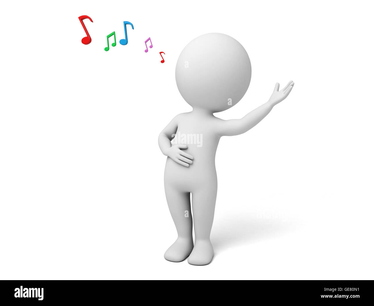 The 3d guy is singing a song Stock Photo - Alamy