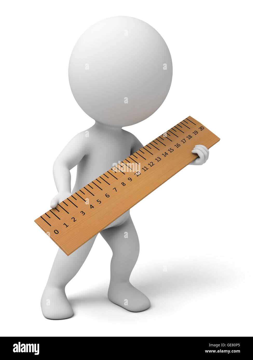 The 3d guy is measuring the length Stock Photo - Alamy