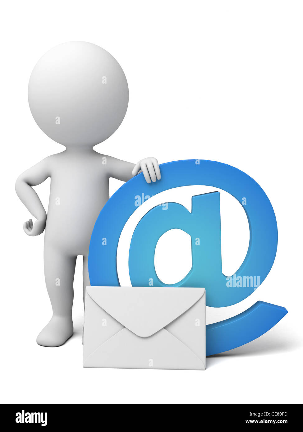 The 3d guy and a email Stock Photo - Alamy