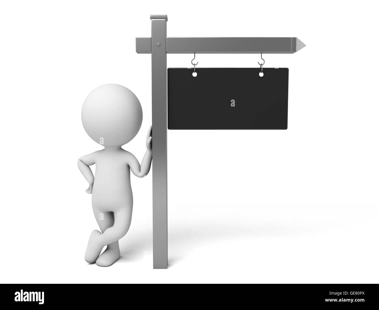 The 3d guy and a station board Stock Photo - Alamy