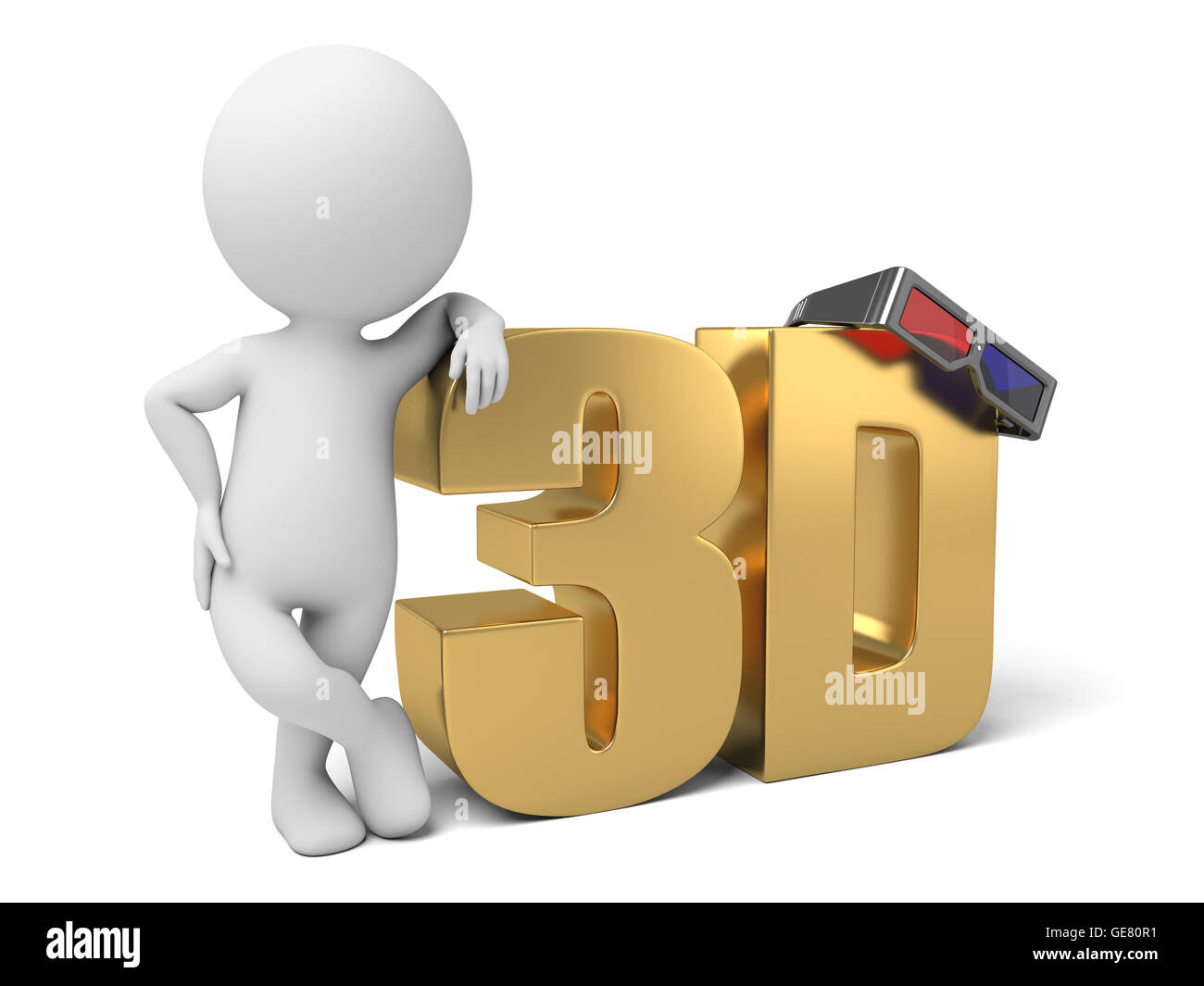 The 3d guy and a 3d movie Stock Photo - Alamy