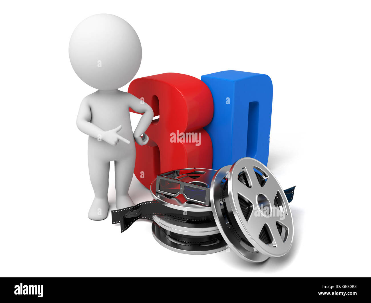 The 3d guy and a 3d movie Stock Photo - Alamy