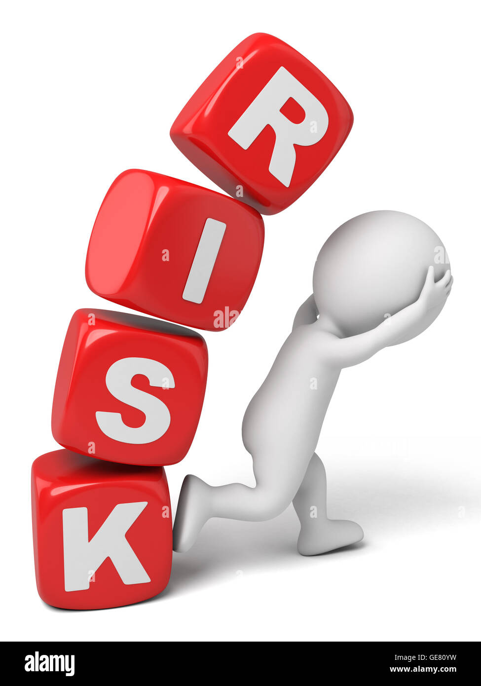 The 3d guy and a model of risk Stock Photo - Alamy