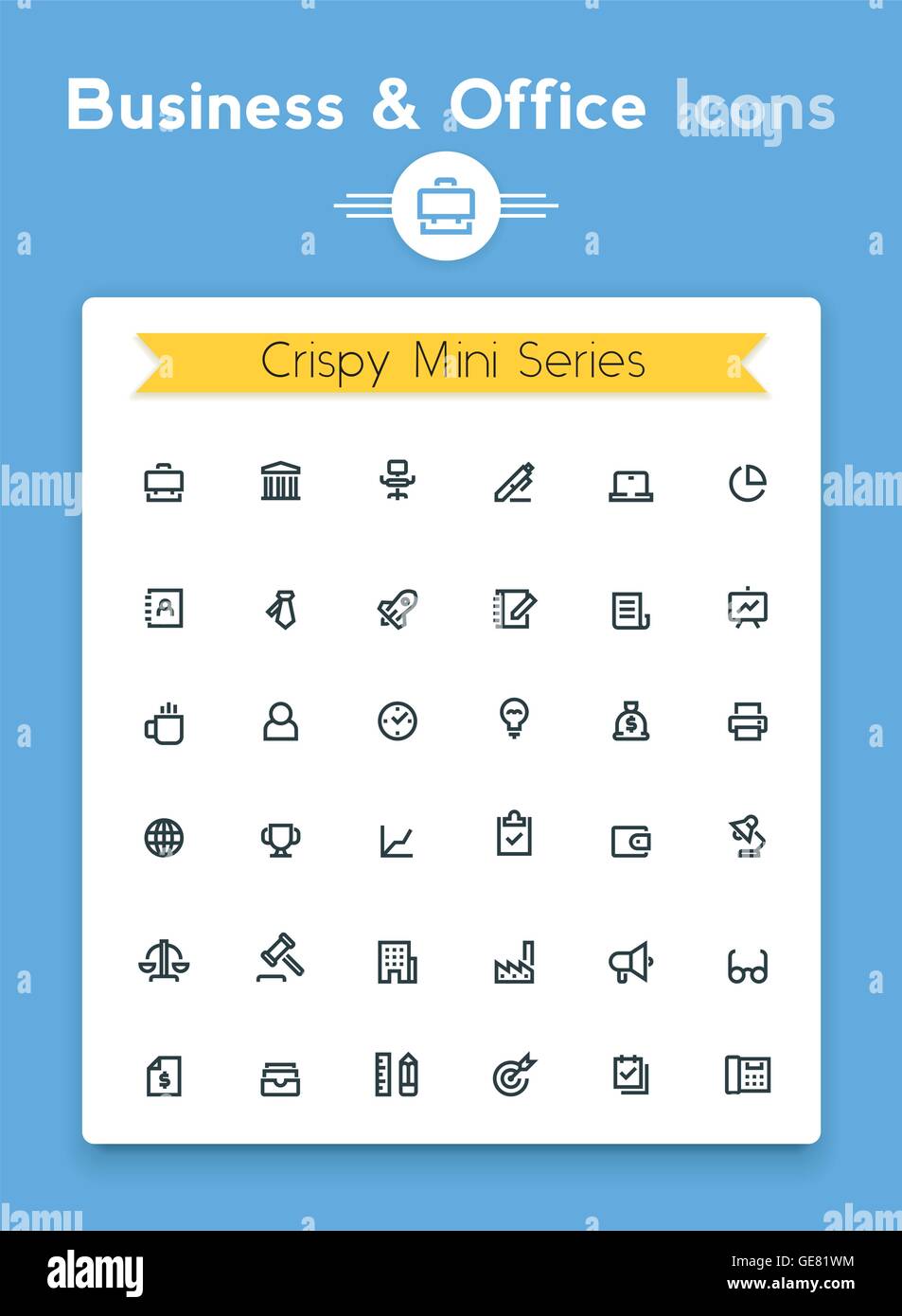 Vector line business and office tiny icon set Stock Vector Image & Art ...