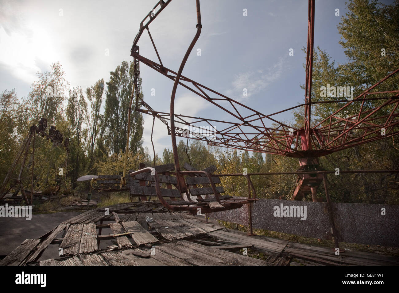 The abandoned town of Pripyat in the Chernobyl exclusion zone, Ukraine ...
