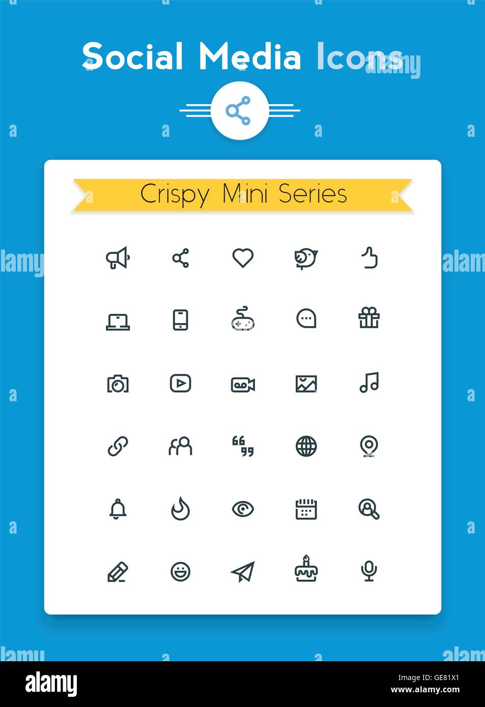 Vector line social media tiny icon set Stock Vector Image & Art - Alamy