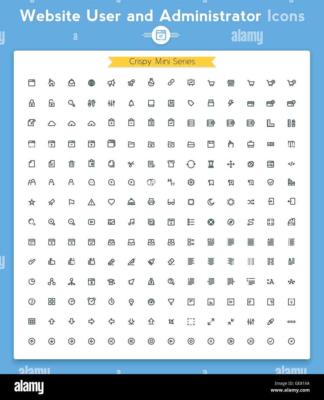 Vector line universal webpage tiny icon set Stock Vector Image & Art ...