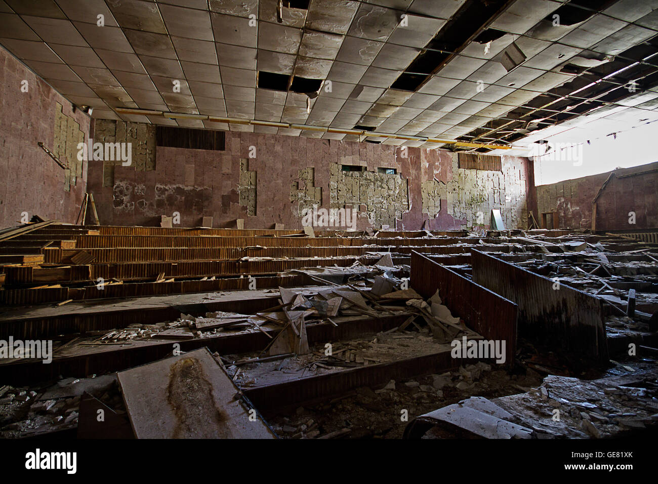 The abandoned town of Pripyat in the Chernobyl exclusion zone, Ukraine ...