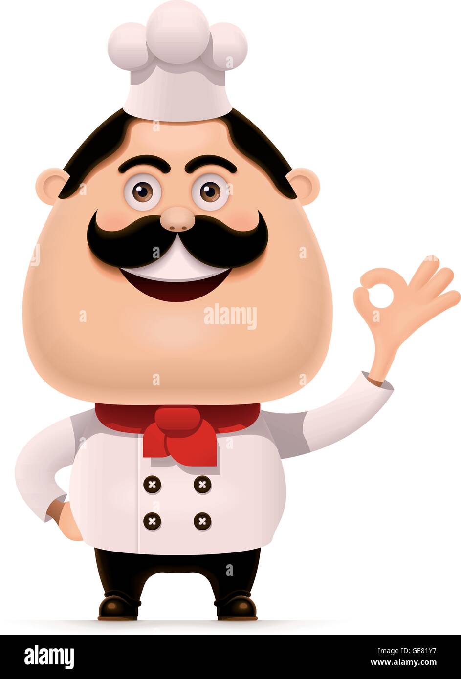Vector chef with mustache showing approving gesture icon Stock Vector ...