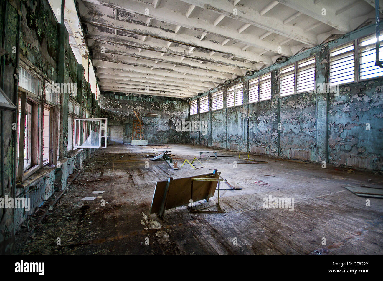 The abandoned town of Pripyat in the Chernobyl exclusion zone, Ukraine ...