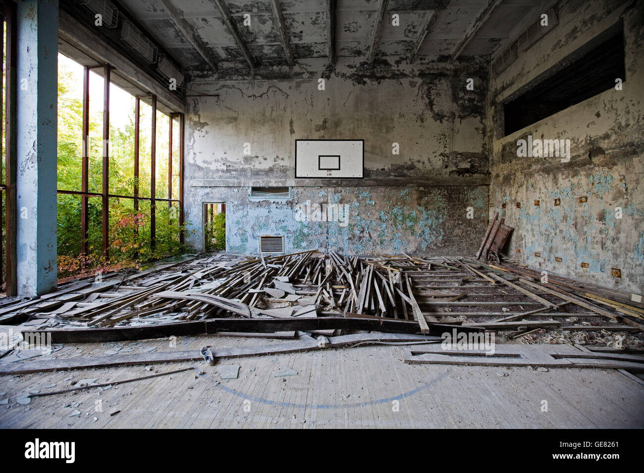 The abandoned town of Pripyat in the Chernobyl exclusion zone, Ukraine ...