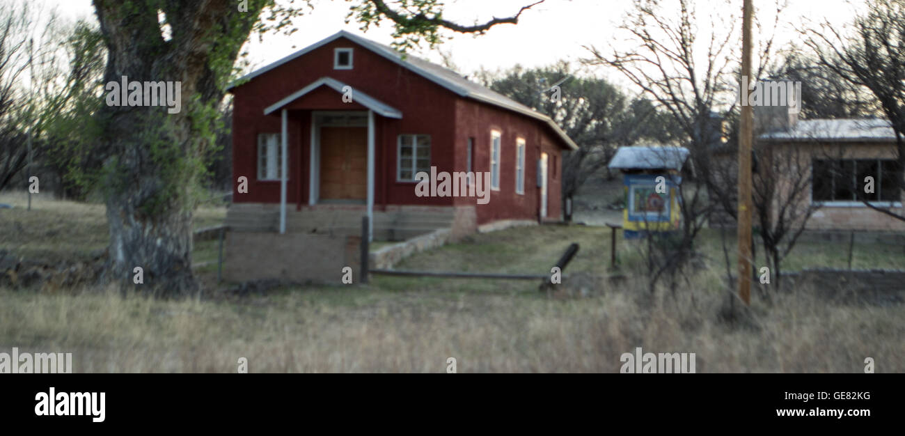 The little red school house at dawn in Lochiel, Arizona Stock Photo - Alamy