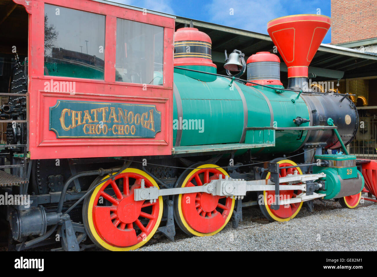 The colorful Chattanooga Choo Choo train engine on the complex grounds ...