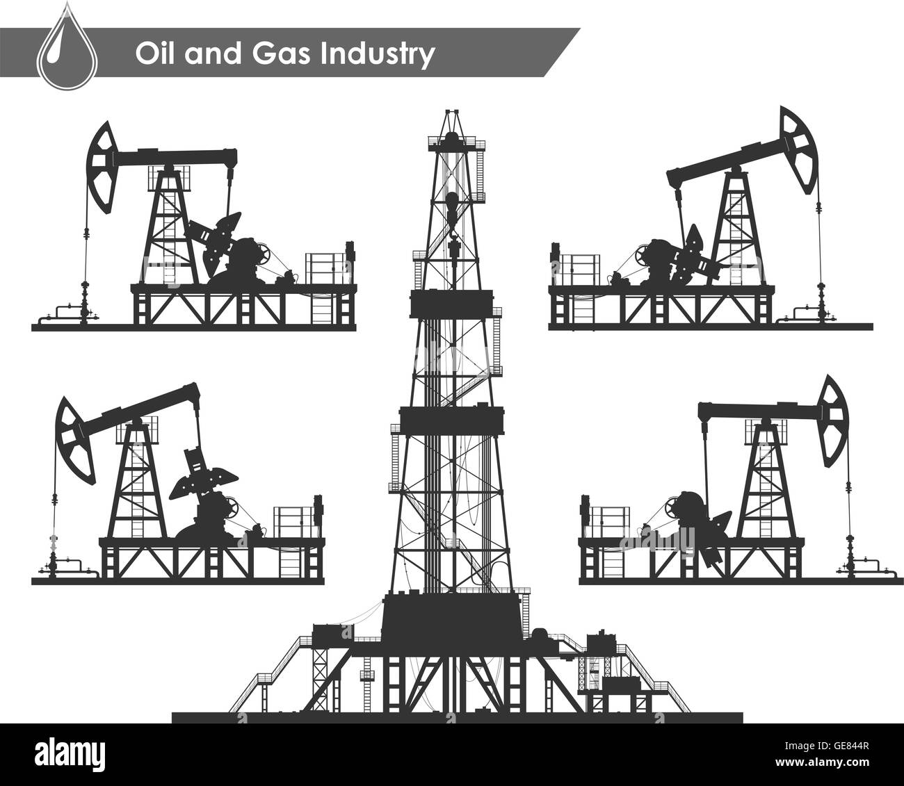 Silhouettes oil rig hi-res stock photography and images - Alamy