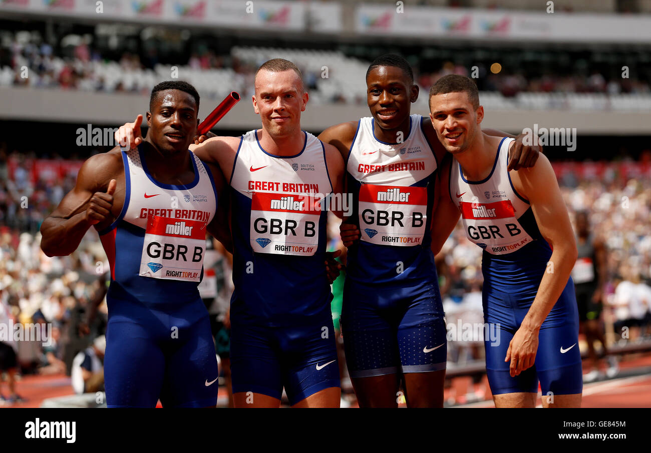Great Britain B's Ojie Edoburun (second right), Daniel Talbot (right ...
