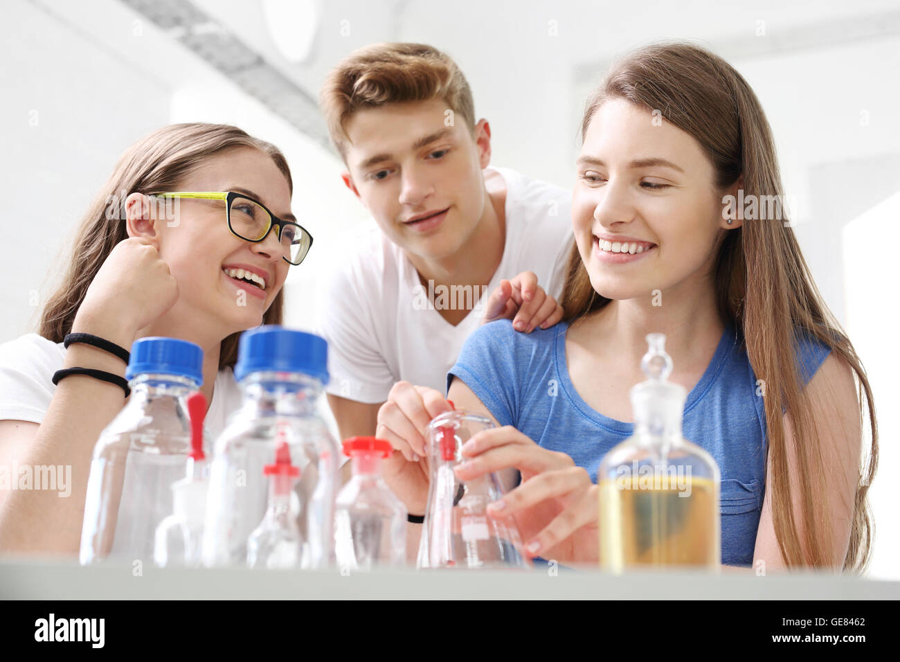School lesson in chemistry lab Stock Photo - Alamy
