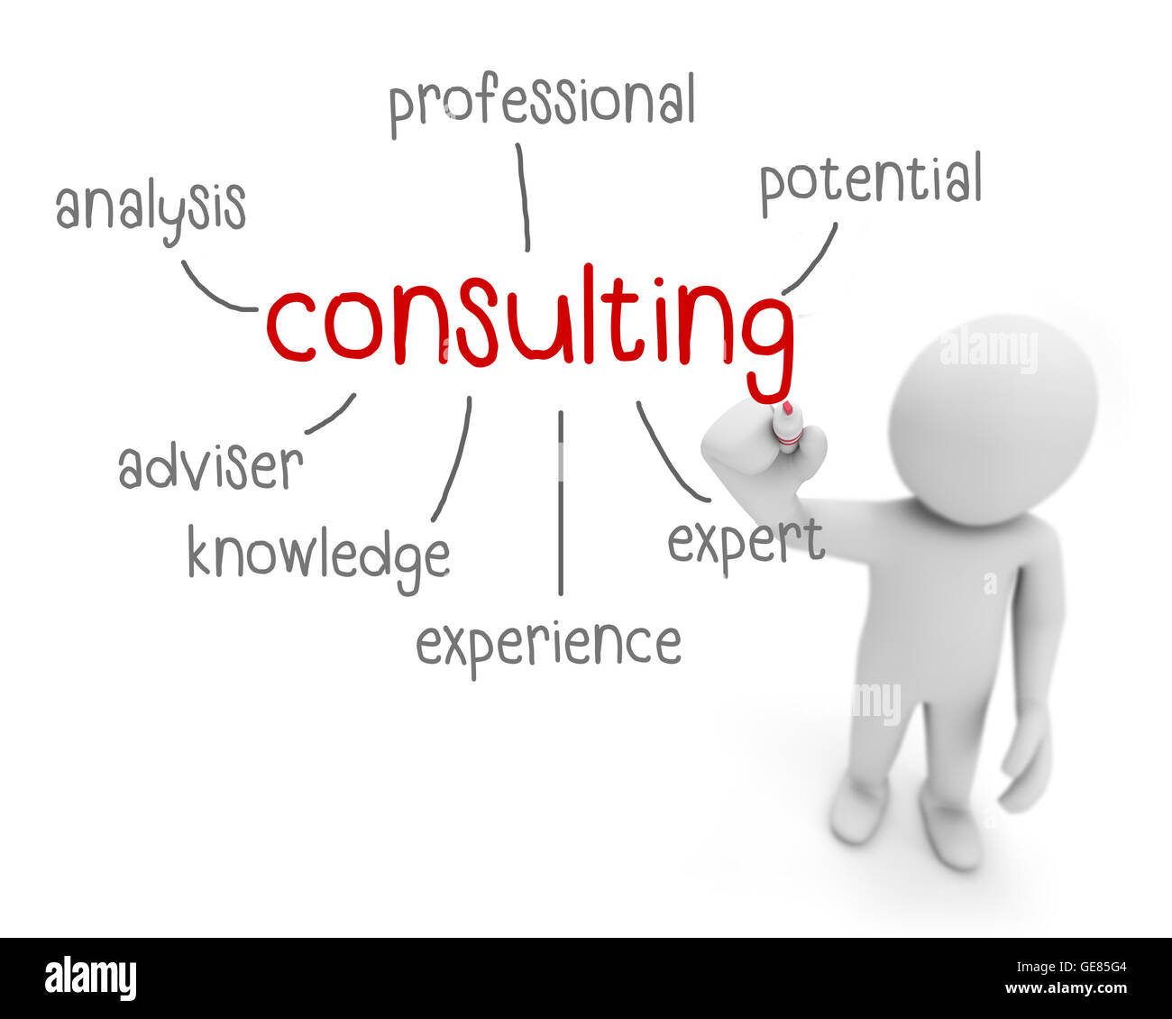consulting red and black text ,business man writing consulting concept ...