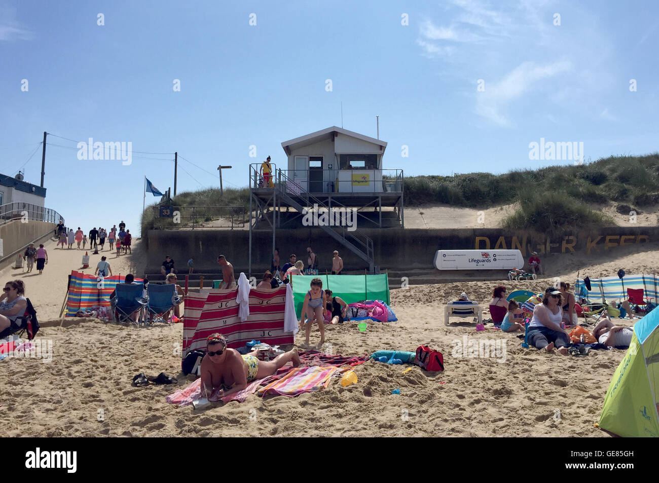 A lifeguard station on Sea Palling beach, where a man has died after a ...