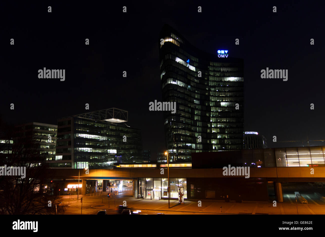 Headquarters of omv and metro line 2 hi-res stock photography and ...