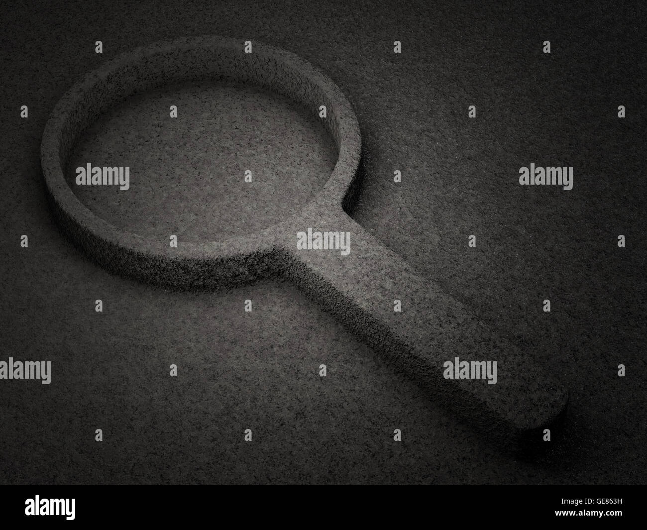 Stone magnifier symbol textured background. 3D illustration Stock Photo ...