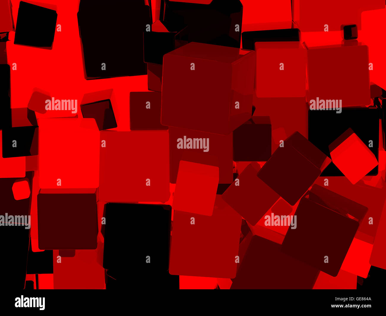 Shiny red cube 3d abstract background Stock Photo - Alamy