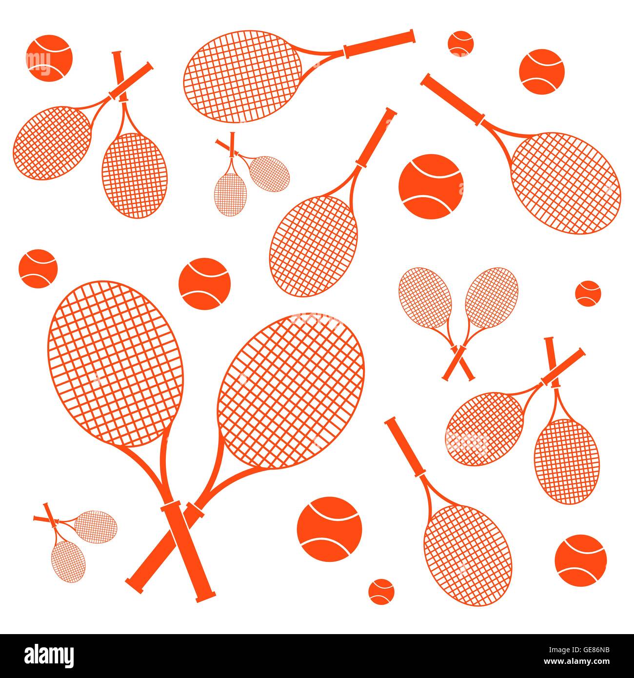 Nice picture of colorful rackets and balls for tennis lessons on a ...