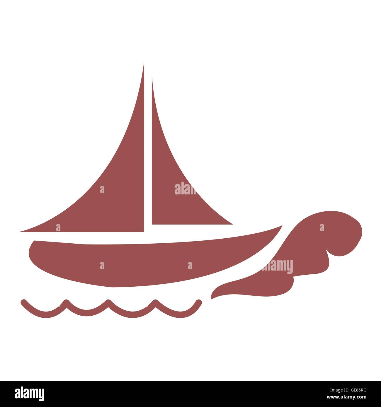 Stylized icon of a colored ship on a white background Stock Vector ...