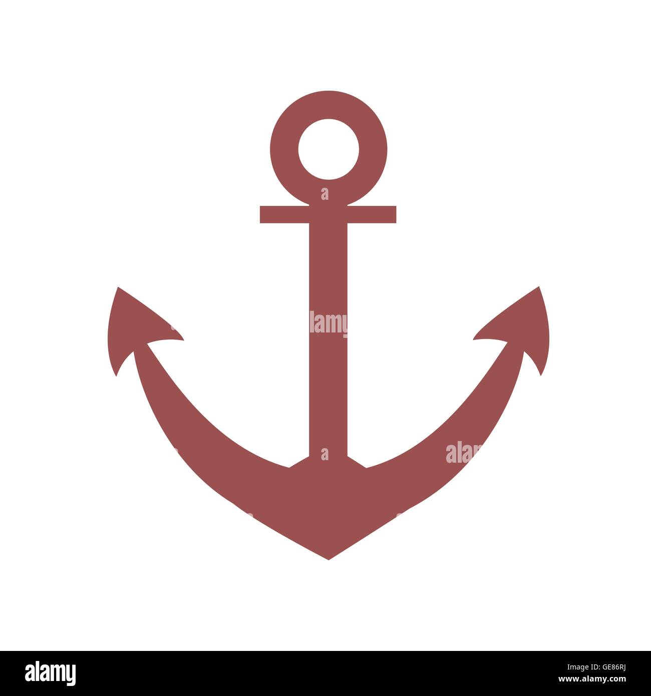Stylized icon of a colored anchor on a white background Stock Vector ...