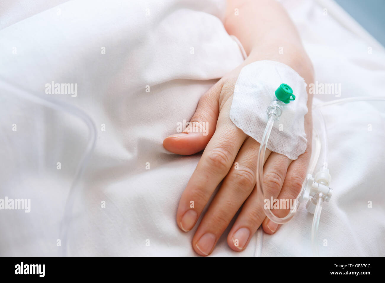 Iv drip sick girl in hi-res stock photography and images - Alamy