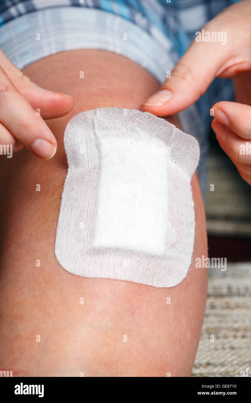 Wound sealed with plaster Stock Photo - Alamy