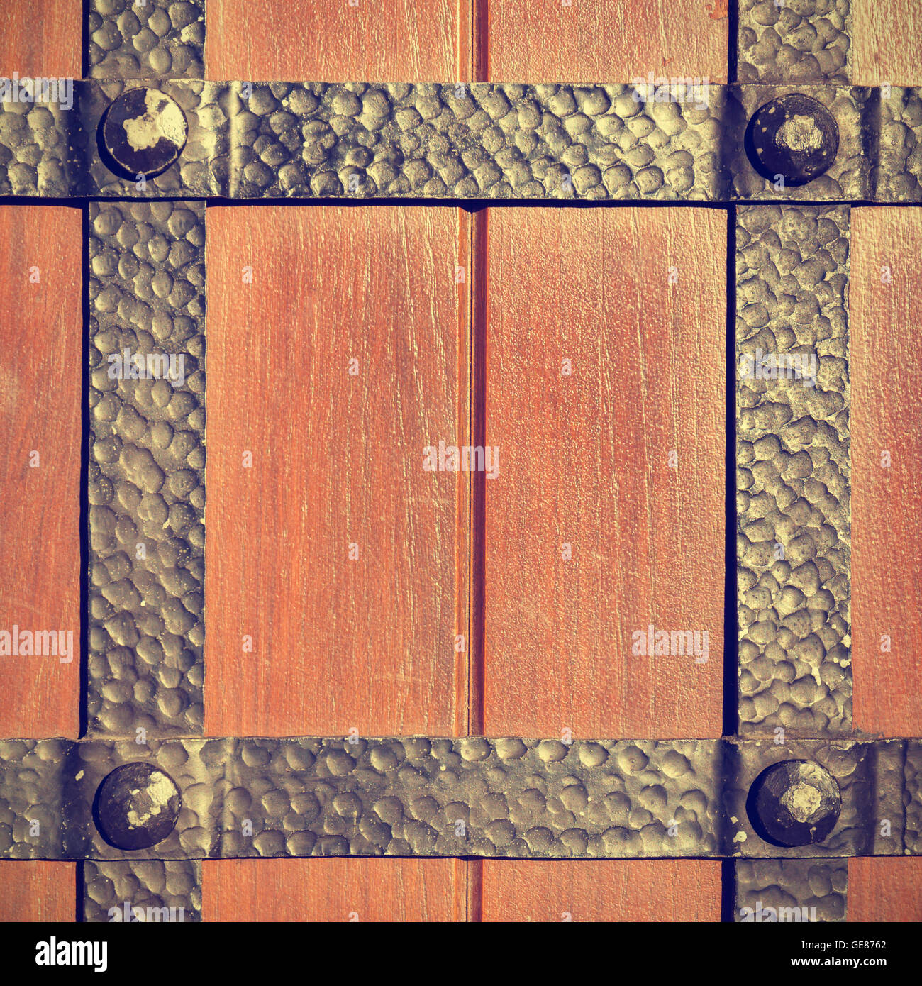 doors reinforced with iron, close up Stock Photo - Alamy