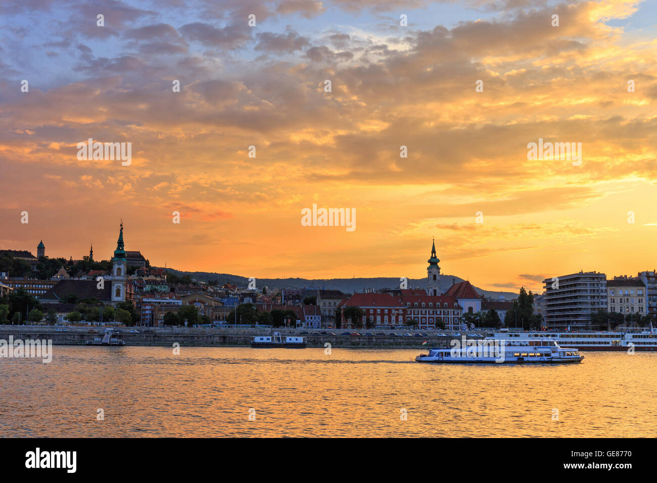 Panorama of Budapest at sunset, Hungary Stock Photo - Alamy