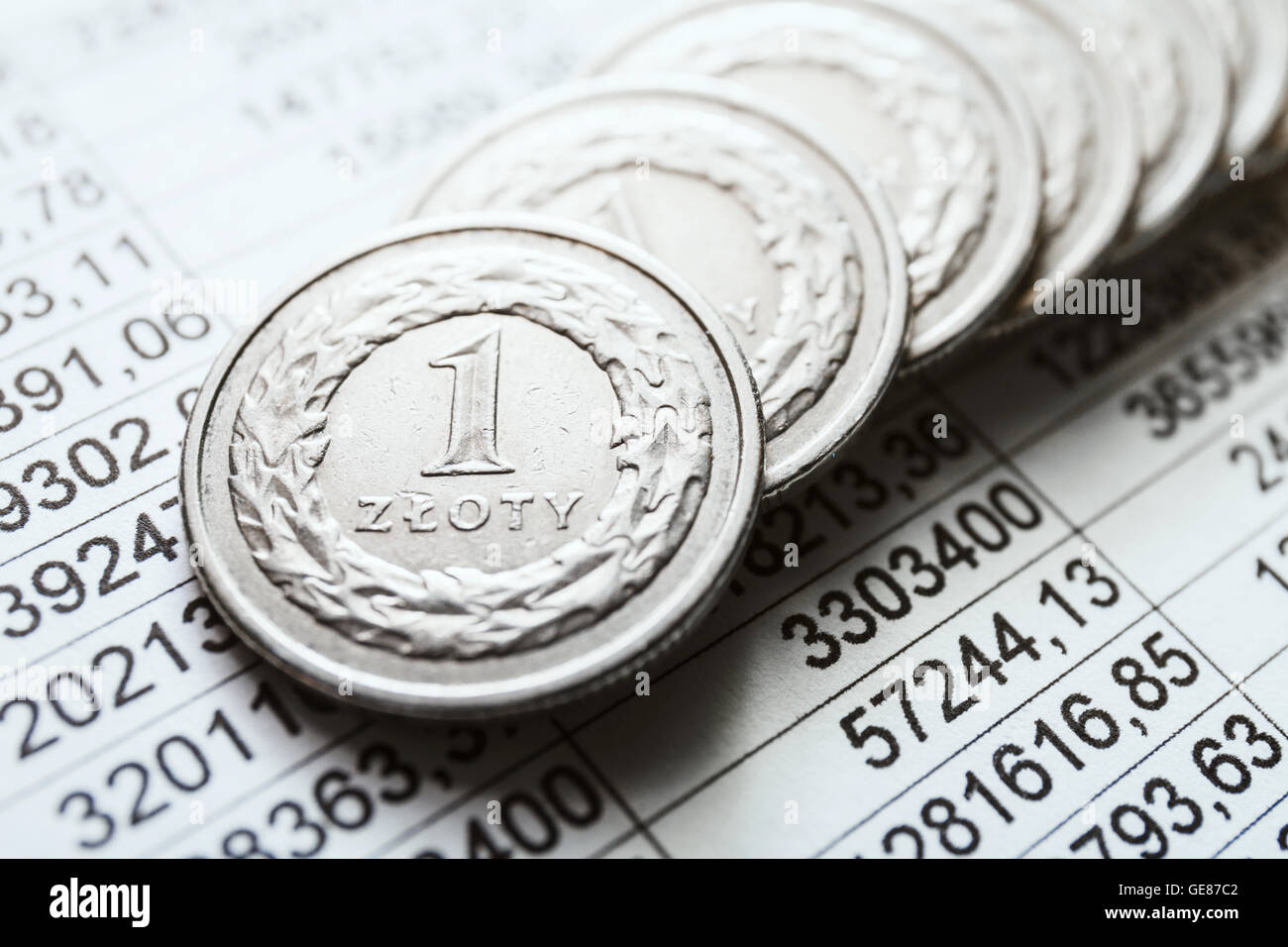 Polish zloty coins, close up Stock Photo - Alamy