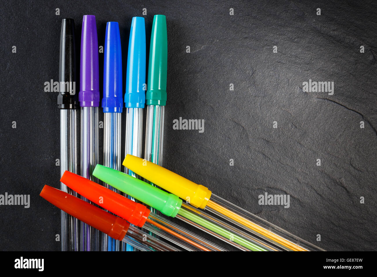 Set of colorful pens for office, constructor and schools Stock Photo ...